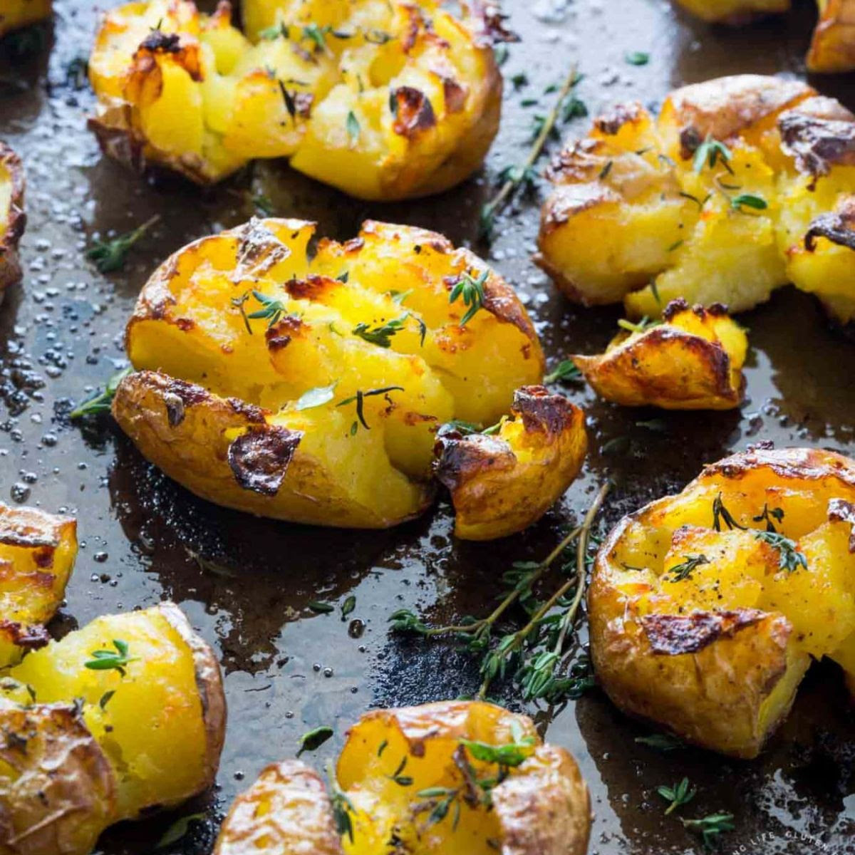 Truly Crispy Smashed Potatoes with Garlic – Gardening With Aladay ...